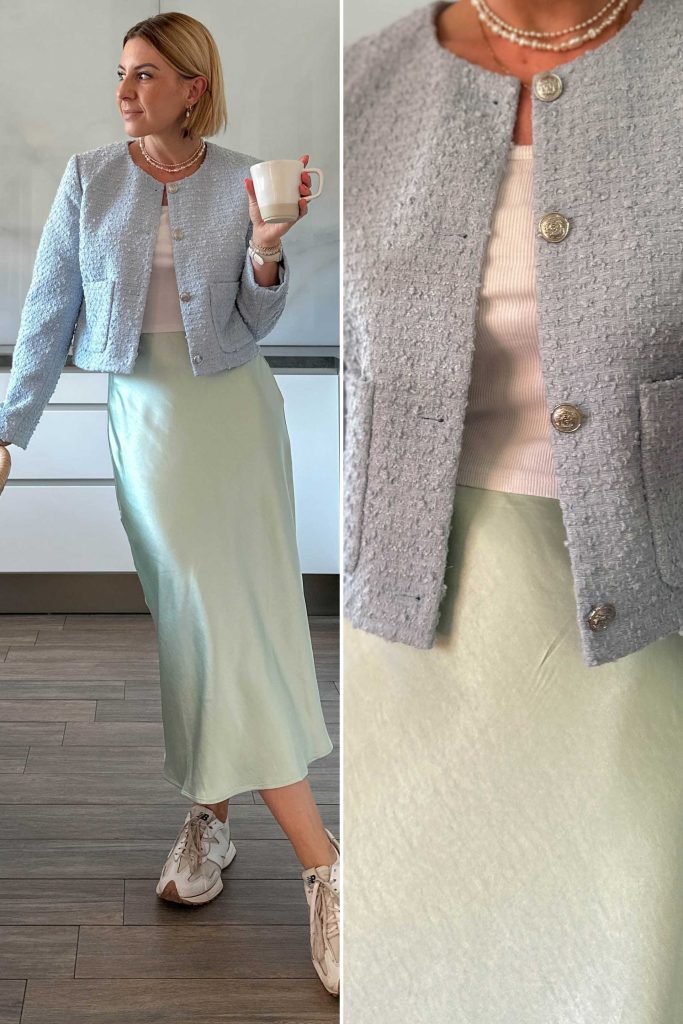 Bouclé kombinieren: Bouclé Jacken und Co. + 6 Herbst Outfits